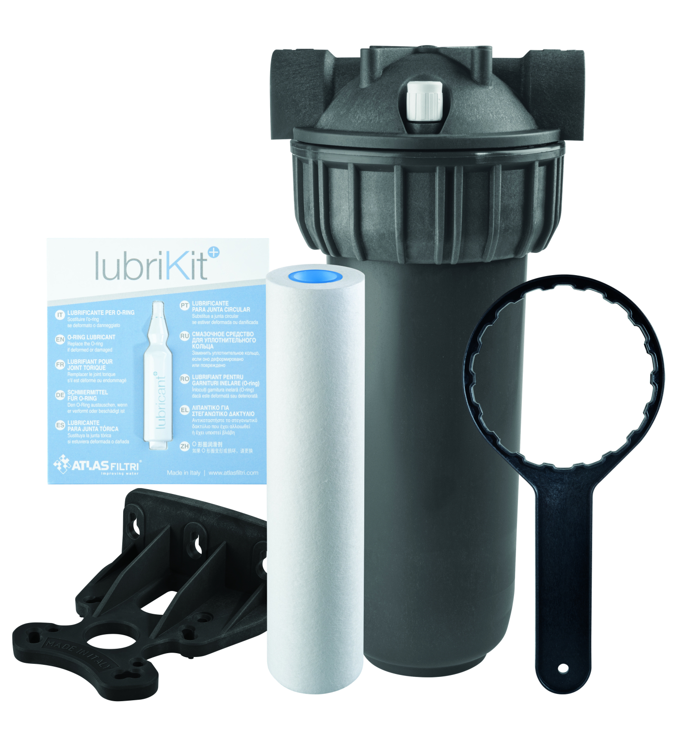 Atlas Filtri - 3P Filter w/ Collar - Single 2.5 in x10 in - Gray Sump ...